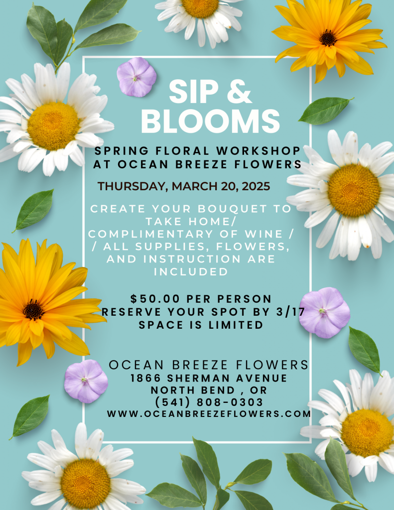 Sip & Blooms Spring Flowers | Ocean Breeze Flowers and Gifts